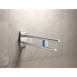 HEWI System 900 Mobiler St&uuml;tzklappgriff 900.50.410XA Ausladung 700 mm, Edelstahl matt geschliffen, links