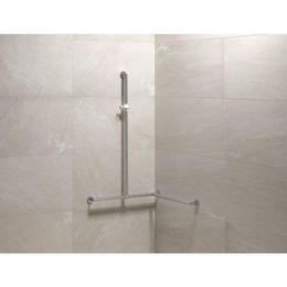 HEWI System 900 Duschhandlauf 900.35.401XA98 1250 x 965 mm, Edelstahl matt geschliffen, Polyamid hochgl&auml;nzend signalwei&szlig;