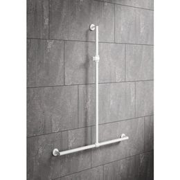 HEWI System 900 Duschhandlauf 900.35.40160AS 1250 x 965 mm, Edelstahl pulverbeschichtet wei&szlig; tiefmatt, Polyamid wei&szlig; matt