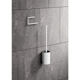 HEWI System 900 WC-B&uuml;rstengarnitur 900.20.00060 DX aus Edelstahl, pulverbeschichtet, wei&szlig; tiefmatt, &Oslash; 89mm, 400x108mm