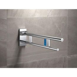HEWI System 900 Mobiler St&uuml;tzklappgriff 900.50.41840 Ausladung 700 mm, Edelstahl verchromt, links, Sp&uuml;lausl&ouml;sung Funk