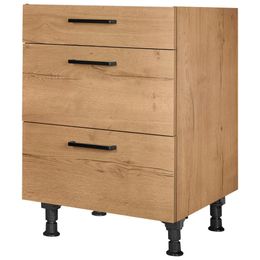 Nobilia Schubkastenunterschrank Structura, Eiche, Metall, 3 Schublade(n) Schubladen, einzeln stellbar, 60x87x56 cm, Blauer Engel, Pefc, Goldenes M, Made in Germany, DGM-Klimapakt, K&uuml;chen, K&uuml;chenm&ouml;bel, K&uuml;chenschr&auml;nke, K&uuml;chenunterschr&auml;nke