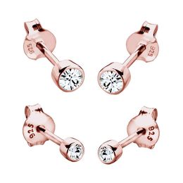 Elli Ohrstecker Set 'Kristall' Damen Gr&ouml;&szlig;e One Size rosegold