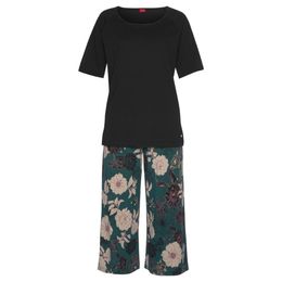 s.Oliver Capri-Pyjama Damen Gr&ouml;&szlig;e XL dunkelgr&uuml;n / schwarz / wei&szlig; Winterkleid
