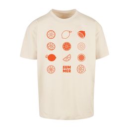 Merchcode T-Shirt 'Summer - Citrus' Herren Gr&ouml;&szlig;e XL sand / orangerot