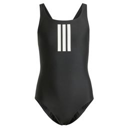 adidas Performance Sportbadeanzug '3-Stripes Swimsuit' M&auml;dchen Gr&ouml;&szlig;e 104 schwarz / wei&szlig;