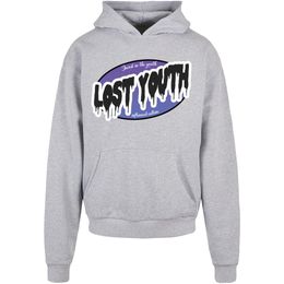 Lost Youth Sweatshirt 'Invest' Herren Gr&ouml;&szlig;e M hellgrau / dunkellila / schwarz / wei&szlig;