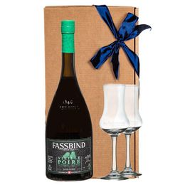 FASSBIND Geschenk-Set Vieille Poire mit 2 Kelchgl&auml;sern (40 % vol. 0,7 Liter)