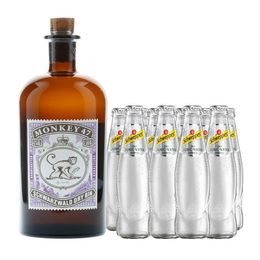 Monkey 47 Dry Gin & 10 x Schweppes Dry Tonic Set (47 % Vol. 2,5 Liter)