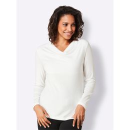 CREATION L PREMIUM Wit Damen Wasserfallshirt in Modal-Qualit&auml;t, ecru, Gr&ouml;&szlig;e 40