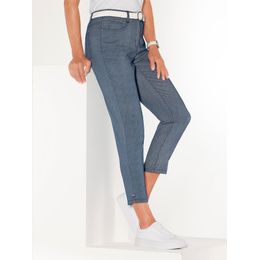 WITT Damen Druckhose in 5-Pocket-Form, dunkelblau-bedruckt, Gr&ouml;&szlig;e 52