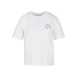 Merchcode Shirt 'Flower' Damen Gr&ouml;&szlig;e L rosa / wei&szlig;