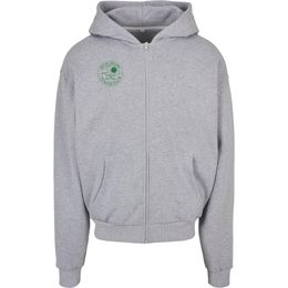9N1M SENSE Sweatjacke 'Tennis Club' Herren Gr&ouml;&szlig;e 5XL graumeliert / grasgr&uuml;n