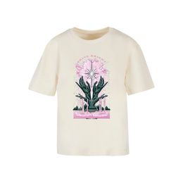 Mister Tee T-Shirt 'Shine Bright' Damen Gr&ouml;&szlig;e L sand / tanne / orchidee