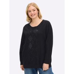 sheego Pullover Damen Gr&ouml;&szlig;e XXXL schwarz