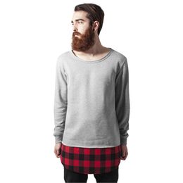 Urban Classics Sweatshirt Herren Gr&ouml;&szlig;e M graumeliert / rot / schwarz