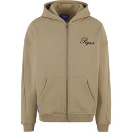 PEQUS Sweatjacke Herren Gr&ouml;&szlig;e XL taupe / schwarz