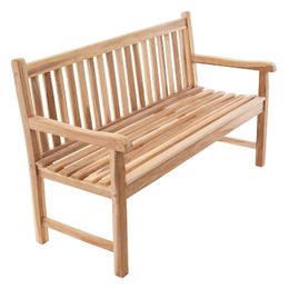 Vcm 3-Sitzer Gartenbank Parkbank hochwertig Teak Holz natur Landhausstile braun Ma&szlig;e L. 150 x B. 60 x H. 90cm