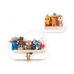 BOARTI Kinderregal Wolke h&auml;ngend f&uuml;r Tonie Figuren platzsparendes Regal Ma&szlig;e: H. 16 x B. 22 x T. 5 cm Wandregal f&uuml;r Figuren Aufbewahrung mit Magneteins&auml;tzen Aufbewahrungsregal Holz Wolken