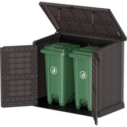 Duramaxx Duramax StoreAway Aufbewahrungsbox Gartenhaus 2er M&uuml;lltonnenbox 1200 l, 145 x 125 x 83 cm, Kunststoff