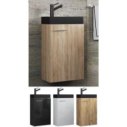 Vcm 2-tlg Set Waschplatz f&uuml;r G&auml;ste WC G&auml;stebad Toilette Waschtisch Badm&ouml;bel Badezimmer Set &ndash; Slito-BL