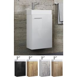 Vcm 2-tlg Set Waschplatz f&uuml;r G&auml;ste WC G&auml;stebad Waschtisch Badezimmer Set - Slito