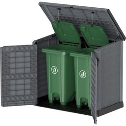 Duramaxx Duramax StoreAway Aufbewahrungsbox Gartenhaus 2er M&uuml;lltonnenbox 1200 l, 145 x 125 x 83 cm, Kunststoff