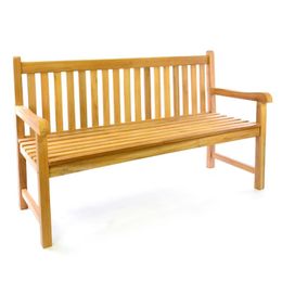 Vcm 3-Sitzer Gartenbank Parkbank hochwertig Teak Holz A++ natur Landhausstile braun Ma&szlig;e L. 150 x B. 60 x H. 90cm