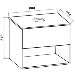 Vcm 2-tlg. Waschtisch Waschplatz Waschbecken Breite 60 cm Badm&ouml;bel Set Bad Schrank Keramik Lendas ll