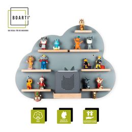 BOARTI Kinderregal Wolke h&auml;ngend f&uuml;r Toniebox und Tonie Figuren platzsparendes Regal H. 40 x B. 55 x T. 19 cm Wandregal f&uuml;r Musikbox und Figuren Aufbewahrung Magneteins&auml;tzen Aufbewahrungsregal Holz