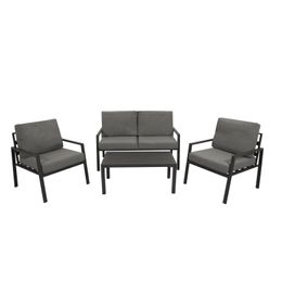 DEGAMO Lounge Set VANCOUVER, Aluminium dunkelgrau, Polster grau