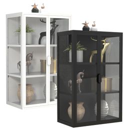 Vcm Glasvitrine h&auml;ngend Vitrine Glas mit ESG-Sicherheitsglas Ma&szlig;e ca. 95 x B. 60 x T. 35 cm H&auml;ngevitrine Glas Modern und platzsparend Glas Vitrinenschrank - Flokas L
