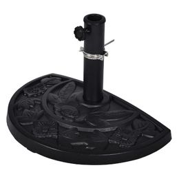 Vcm Sonnenschirmst&auml;nder 9kg Polyresin halbrund schwarz 49x 31 cm