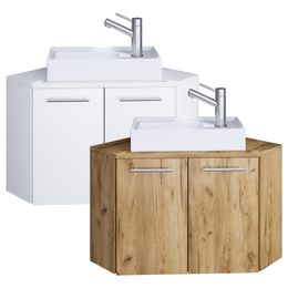 Vcm 2-tlg Set Waschplatz f&uuml;r G&auml;ste WC G&auml;stebad Waschtisch Toilette Badm&ouml;bel Eckschrank Badezimmer Set &ndash; Vilosa