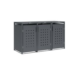 DEGAMO M&uuml;lltonnenbox TRIER 200x80x116cm f&uuml;r 3x Tonnen 120 und 240 Liter, Stahl anthrazit