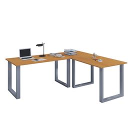 Vcm Vcm Holz Schreibtisch Eckschreibtisch schlicht 130x130 L Form links oder rechts Arbeitstisch Platte 50 cm tief Computertisch B&uuml;rom&ouml;bel - Lona U