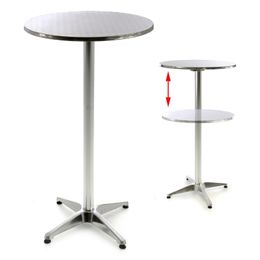 Vcm Stehtisch Bistrotisch Edelstahl Aluminium &Oslash; 60cm x H110/70 cm