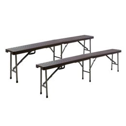 Vcm 2er Set Klappbank in Rattan-Optik Partybank Ma&szlig;e ca. 180x25x43 cm Bierbank Belastbarkeit: bis 200kg