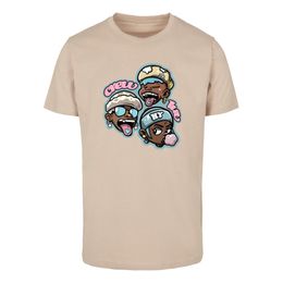 Mister Tee T-Shirt 'Crew Luv' Herren Gr&ouml;&szlig;e S sand / braun / mint / rosa