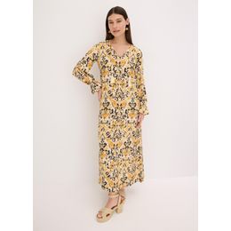 bonprix bedrucktes Kaftan-Kleid aus flie&szlig;ender Viskose, wei&szlig;, Viskose