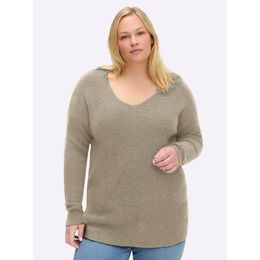 sheego Pullover Damen Gr&ouml;&szlig;e XXXL dunkelbeige