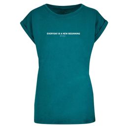 Merchcode T-Shirt 'Hope' Damen Gr&ouml;&szlig;e 5XL petrol / wei&szlig;