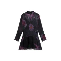 Desigual Kleid Damen Gr&ouml;&szlig;e 34 gr&uuml;n / flieder / beere / schwarz Winterkleid
