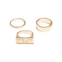 Mister Tee Ring 'Pray' Herren Gr&ouml;&szlig;e 53/54 gold
