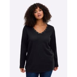 sheego Pullover Damen Gr&ouml;&szlig;e L schwarz