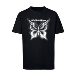 Mister Tee Shirt 'Good Karma' Jungen Gr&ouml;&szlig;e 158/164 schwarz / wei&szlig;meliert