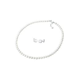 Elli Schmuckset 'Pearl' Damen Gr&ouml;&szlig;e 42 silber / wei&szlig;