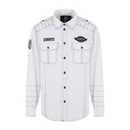 Brandit Button Up Shirt 'Luis' male size XXXL Black / White