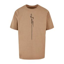 Merchcode T-Shirt 'Faith' Herren Gr&ouml;&szlig;e S hellbraun / schwarz