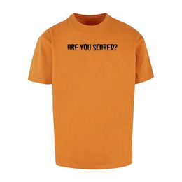 Merchcode T-Shirt 'Halloween - Are You Scared' Herren Gr&ouml;&szlig;e 5XL dunkelorange / schwarz